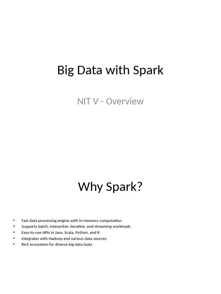 Big Data With Spark Presentation | PDF | Apache Spark | Computer Data