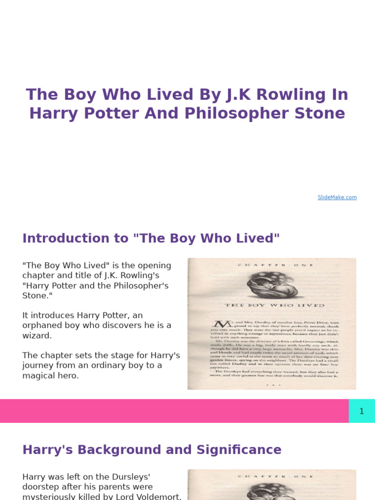 The Boy Who Lived: Harry Potter's Origin | PDF