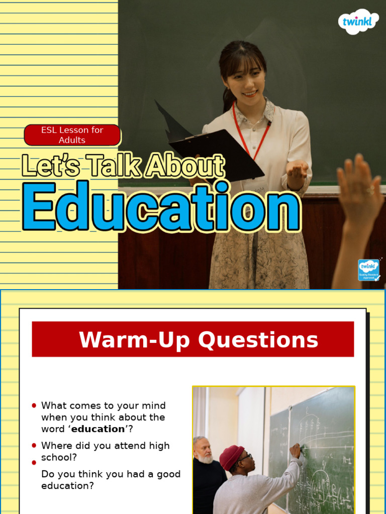 T 1719493518 Esl Lets Talk About Education Adults b1 b2 Ver 2 | PDF ...