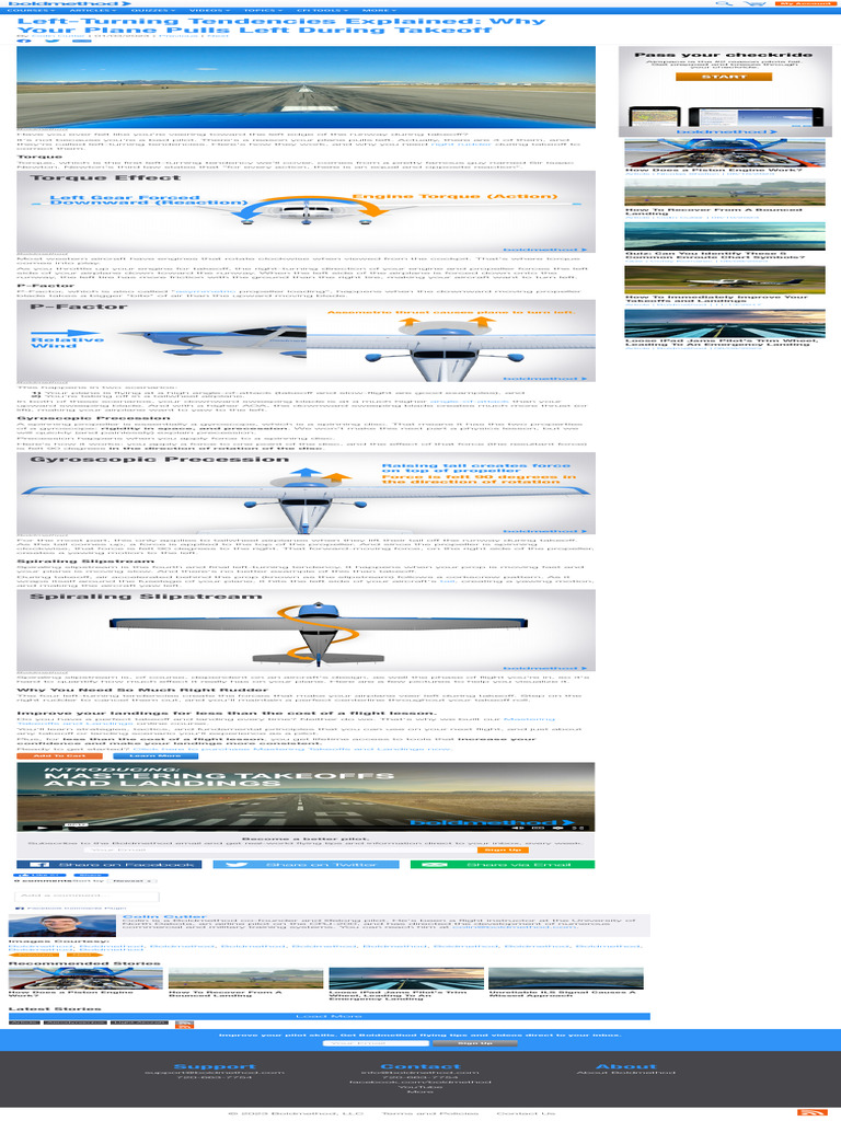 Understanding Left-Turning Tendencies | PDF | Airplane | Aviation