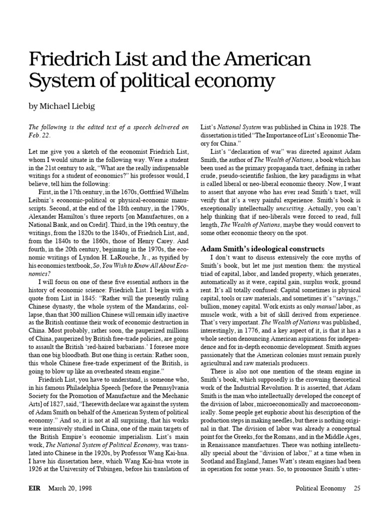 Friedrich List's Economic Challenge to Smith | PDF | Economics | Adam Smith