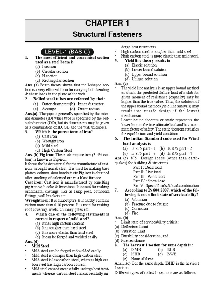 Structural Fasteners and Material Properties | PDF | Strength Of ...