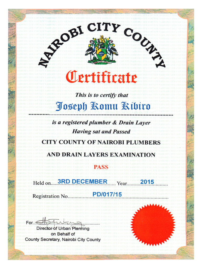 Nairobi City County Practice Certificate | PDF