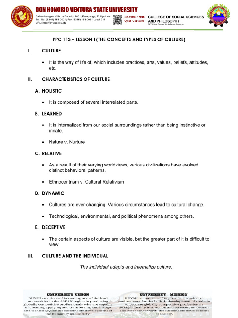 Understanding Culture: Concepts & Types | PDF | Social Psychology ...