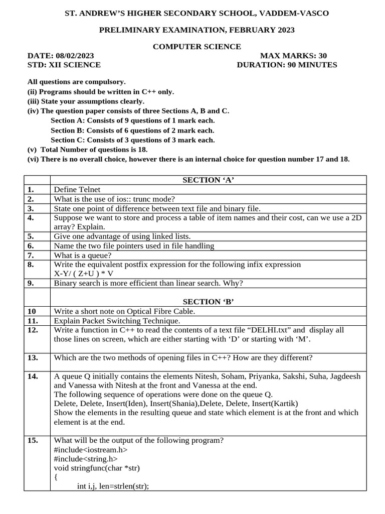 Prelim-1 | PDF | C++ | Queue (Abstract Data Type)