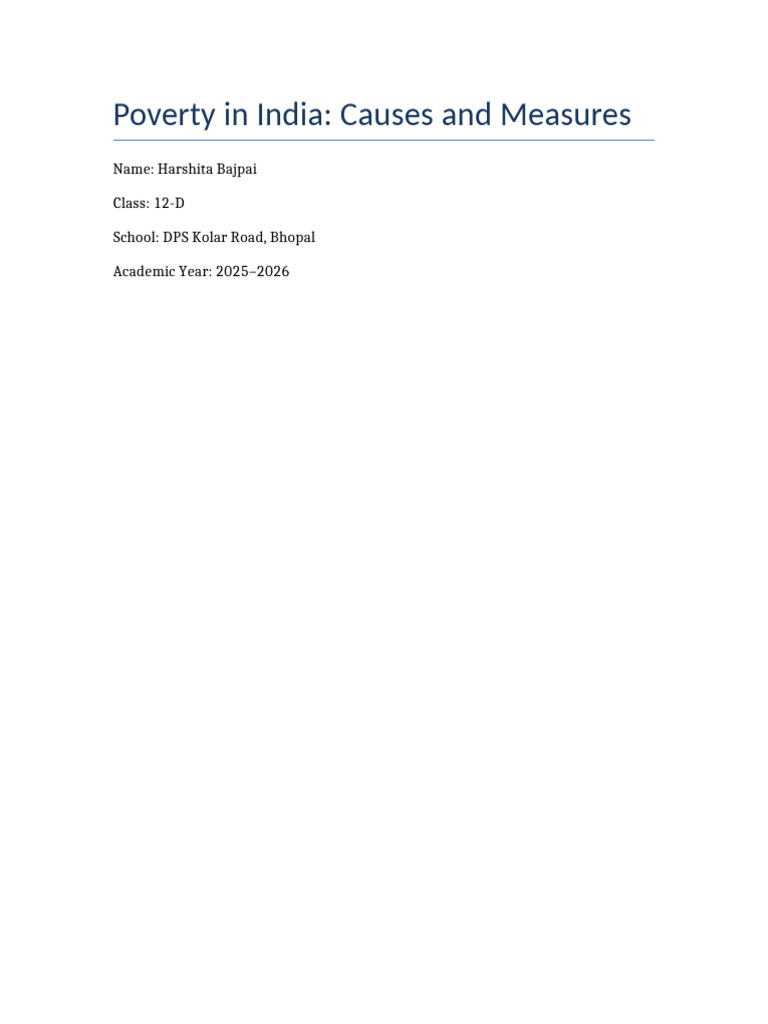 Poverty in India: Causes and Solutions | PDF | Poverty | Poverty ...
