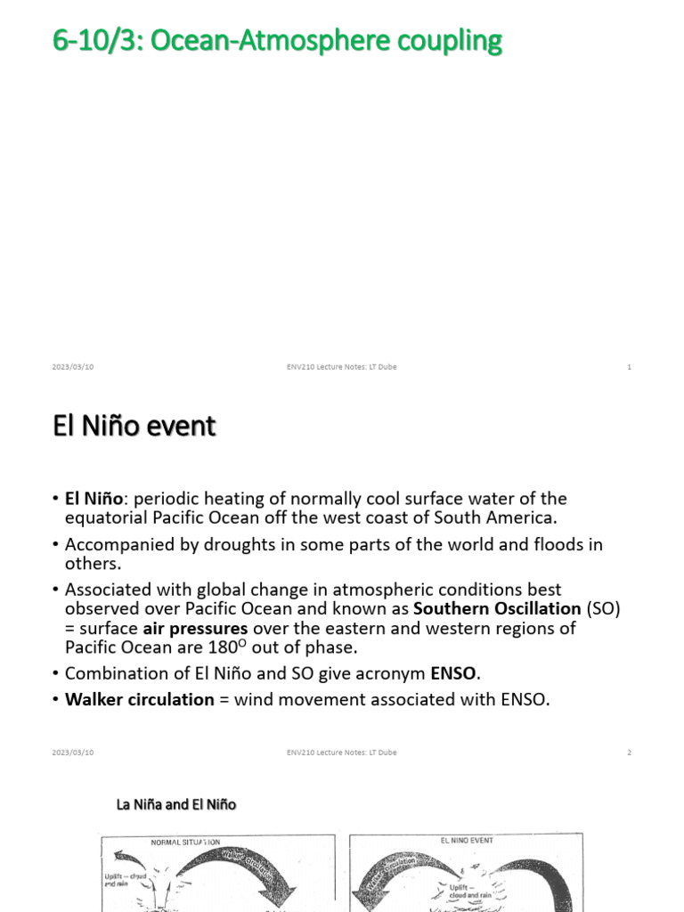 El Niño and Southern Oscillation Explained | PDF | Atmospheric ...