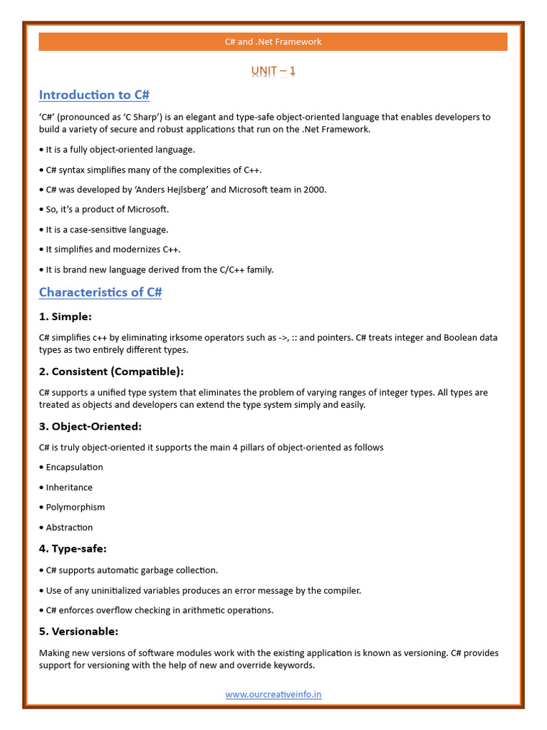 C# and .Net Framework Overview | PDF | C Sharp (Programming Language ...
