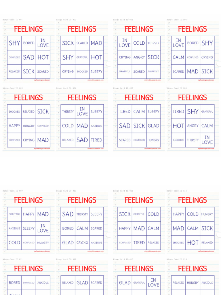 Feelings Bingo | PDF