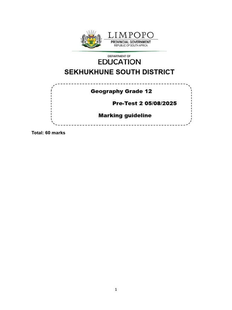 Geography Grade 12 Exam Guidelines | PDF | Economic Growth | Poverty