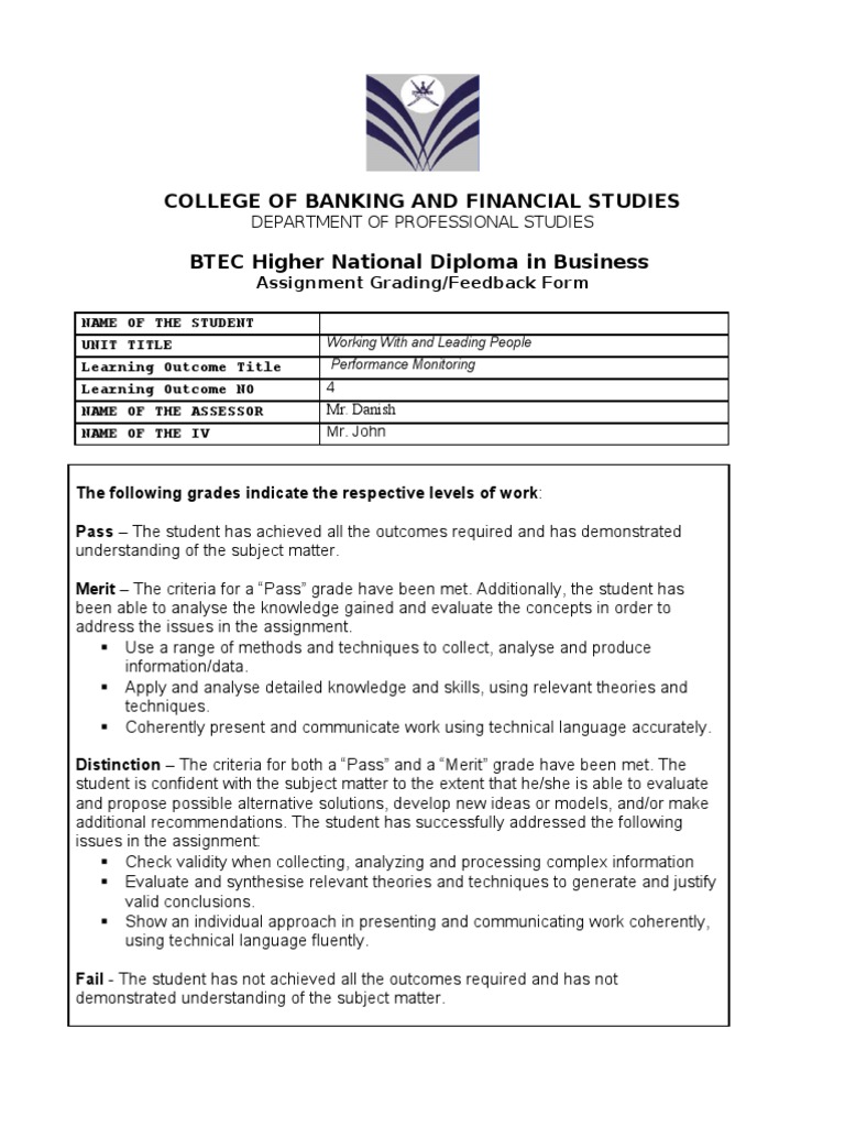Feedback - Form-WWLP Asgn 4 | PDF | Educational Assessment | Applied Psychology