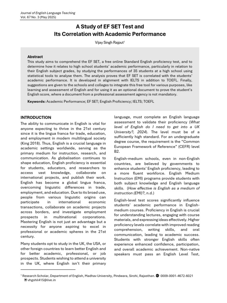 Correlation of EF SET with Academic Success | PDF | Learning