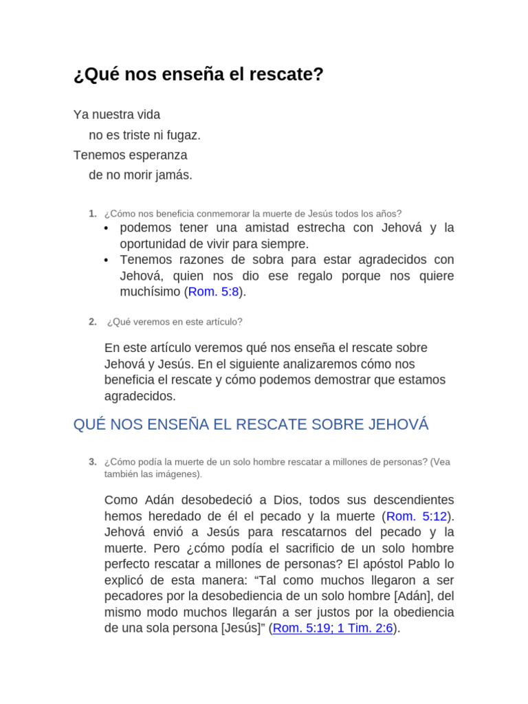 Lecciones del Rescate de Jesús | PDF | Jesús | Abrahán