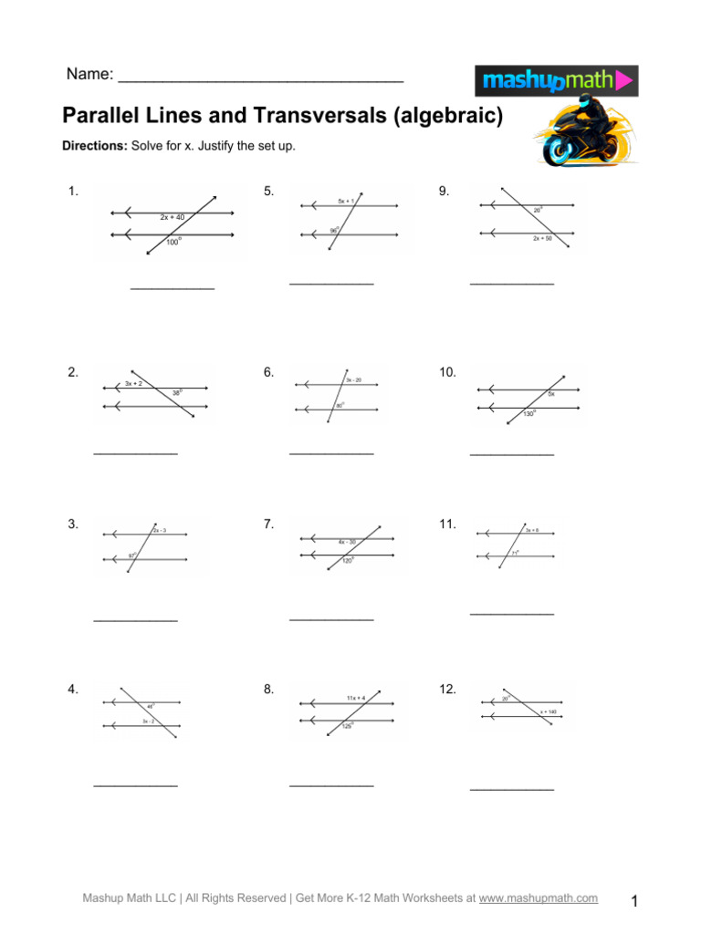 Parallel Lines and Transversals Answers | PDF