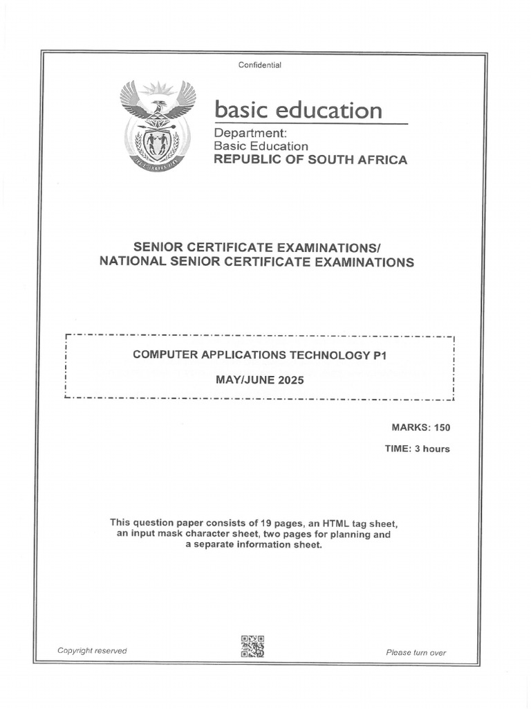 Grade 12 June 2025 DBE Past Exam | PDF
