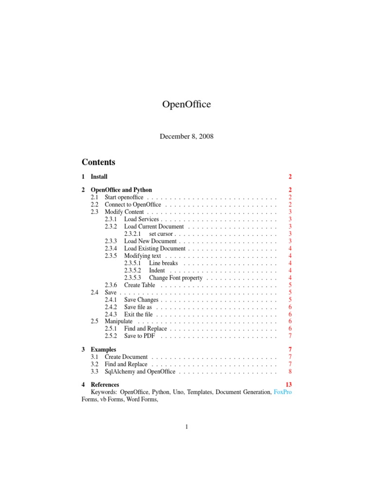 Openoffice: December 8, 2008 | PDF | Computing | Computer Programming