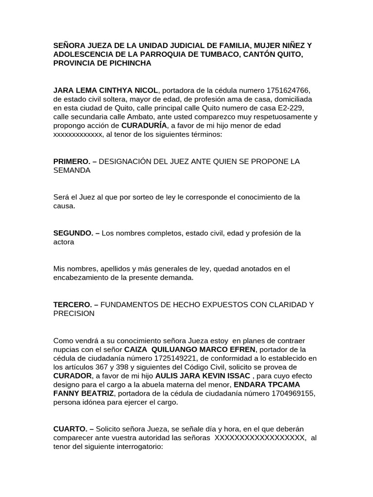 Solicitud de Curaduría para Menor | PDF | Justicia | Crimen y violencia