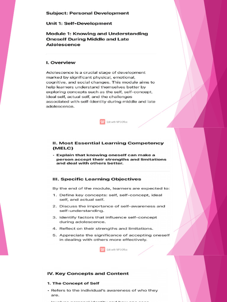 Official Self Concept PPP 1 Perdev 2025 | PDF