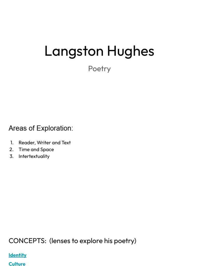 Langston Hughes: Jazz and Blues Poetry | PDF | Harlem Renaissance | Jazz