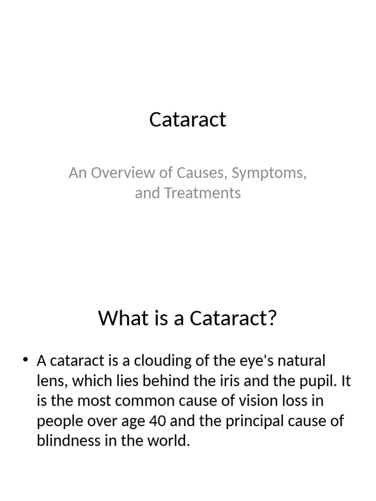 Cataracts: Causes, Symptoms, Treatments | PDF