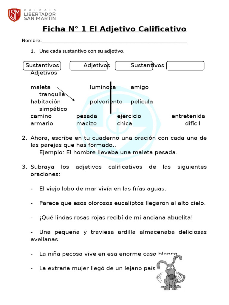 Ejercicios sobre Adjetivos Calificativos | PDF | Adjetivo