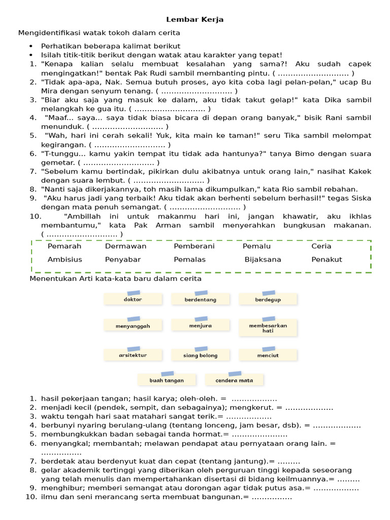 Lembar Kerja BAB 1 Pertemuan 1 | PDF