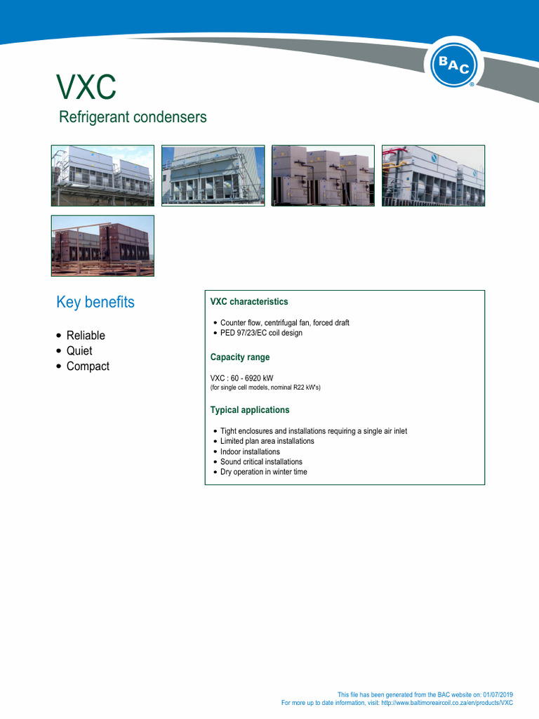 VXC Refrigerant Condensers Overview | PDF | Duct (Flow) | Heat Exchanger