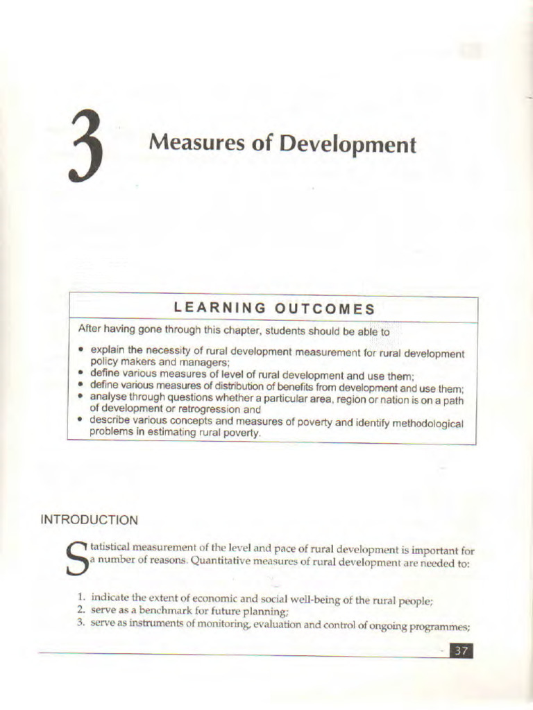 Measurement of Development - Katar Singh | PDF