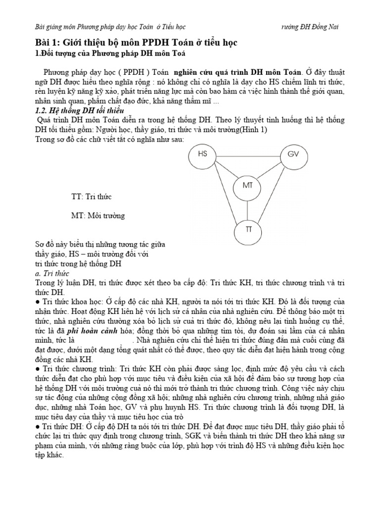 Bai Giang PPDH Toan o Tieu Hoc | PDF