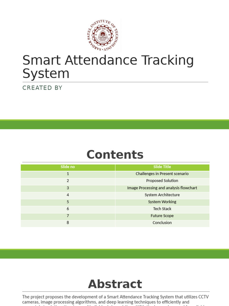 Smart Attendance Tracking System | PDF | Internet Of Things | Deep Learning