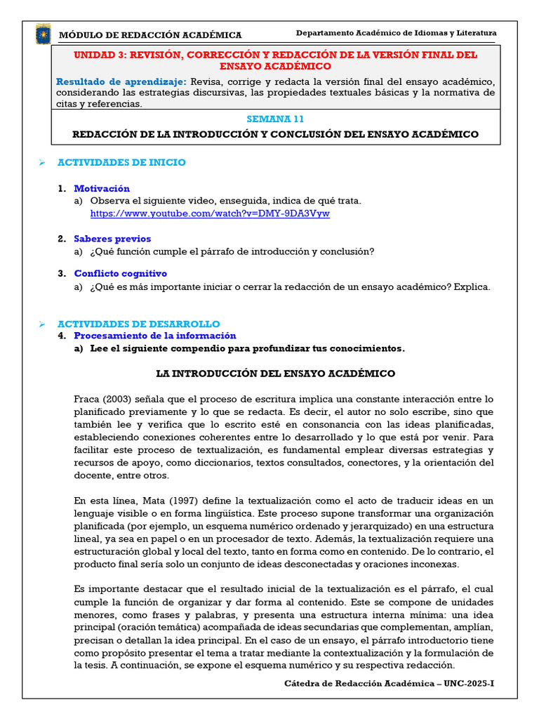 Redacción de Introducciones y Conclusiones | PDF | Ensayos | Medicina ...