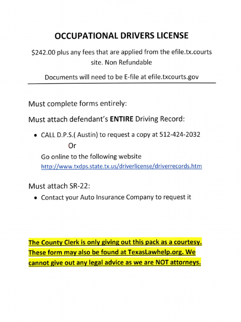 Occupational Lic. Packet 03-04-20 | PDF | Driving Under The Influence ...