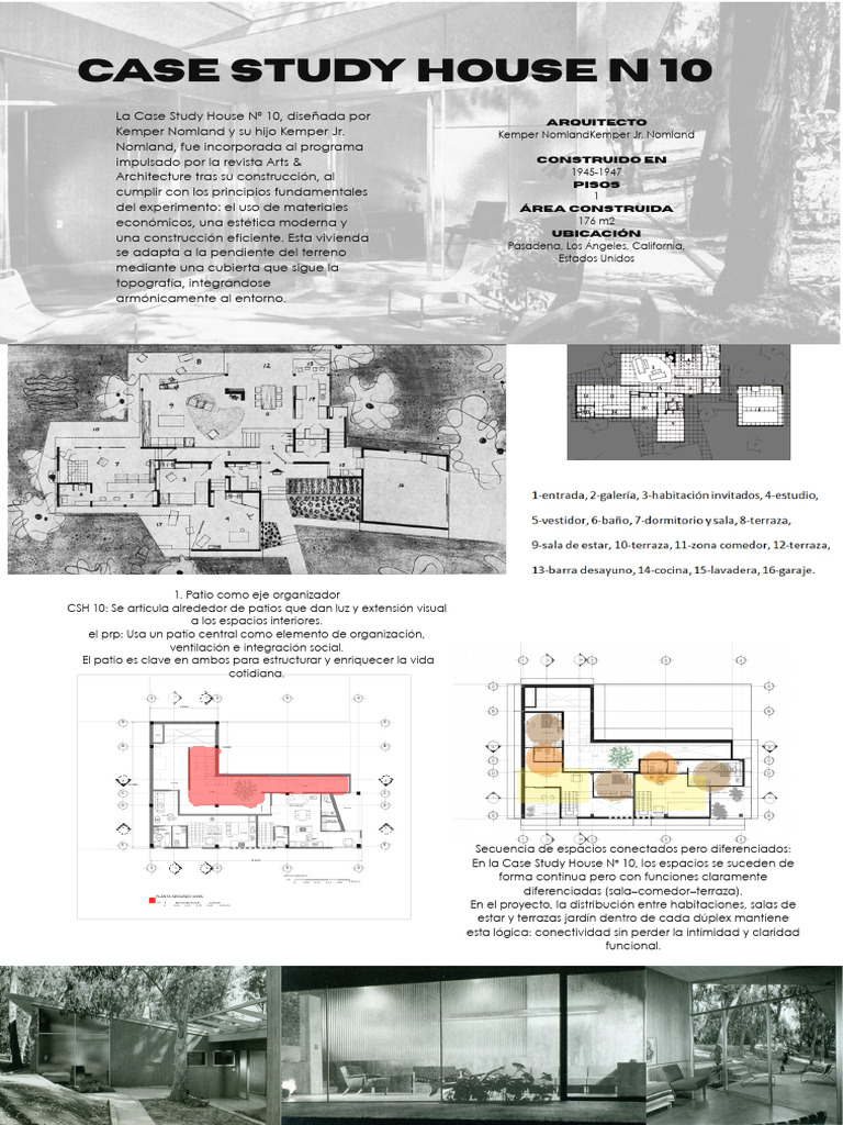 Case Study House No. 10: Diseño y Espacios | PDF