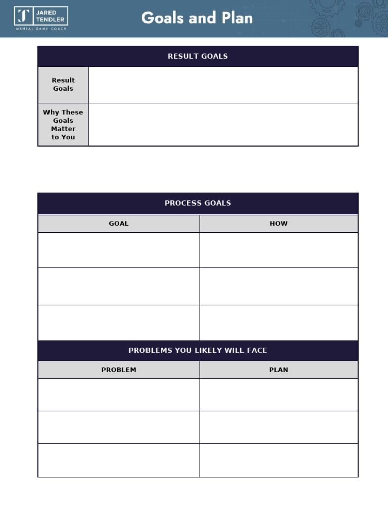 Goals and Plan Worksheet | PDF
