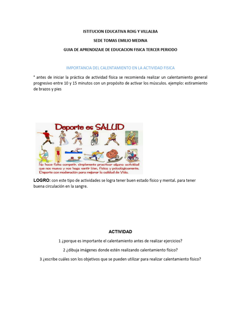 Clase de Educacion Fisica | PDF