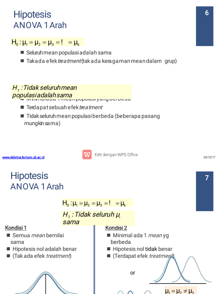 Analisis ANOVA 1 Arah dan Hipotesis | PDF