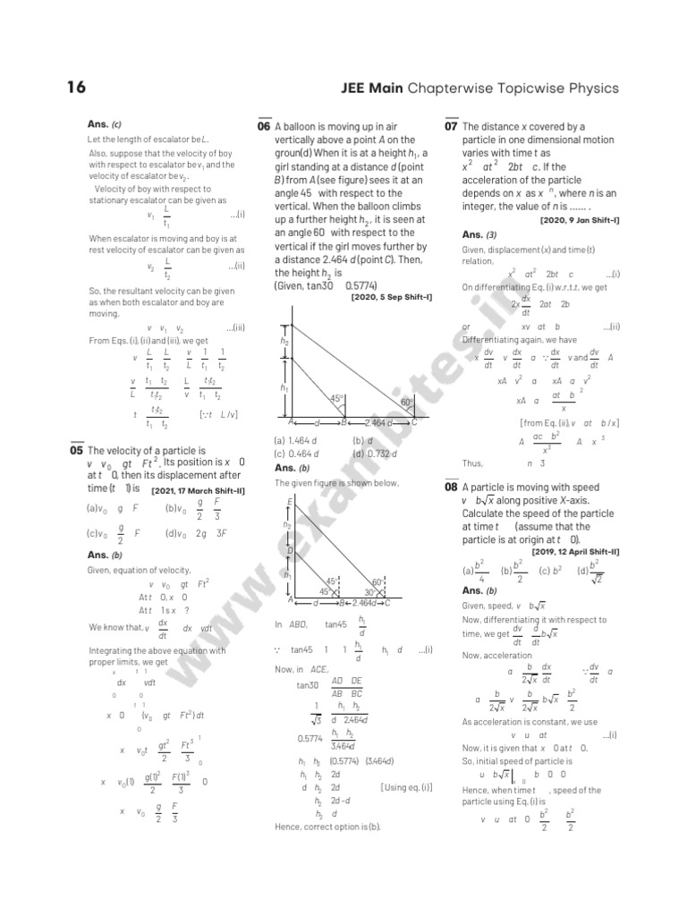Arihant 20 Years Chapterwise Topicwise Jee Main Solved Papers Physics 1 PDF Free 27 41 | PDF ...