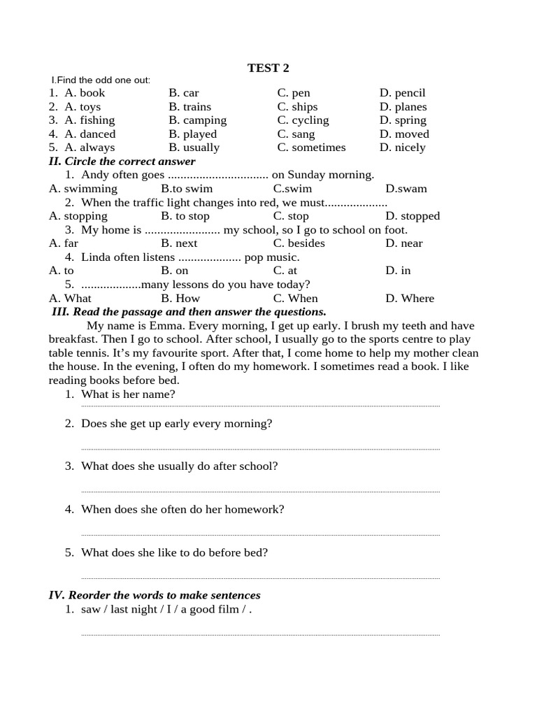 English Language Practice Test | PDF