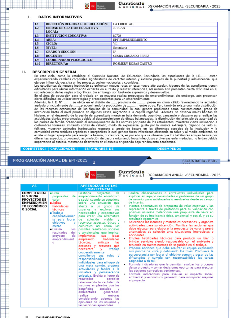 Programacion A.ept 5° Grado | PDF | Aprendizaje | Evaluación