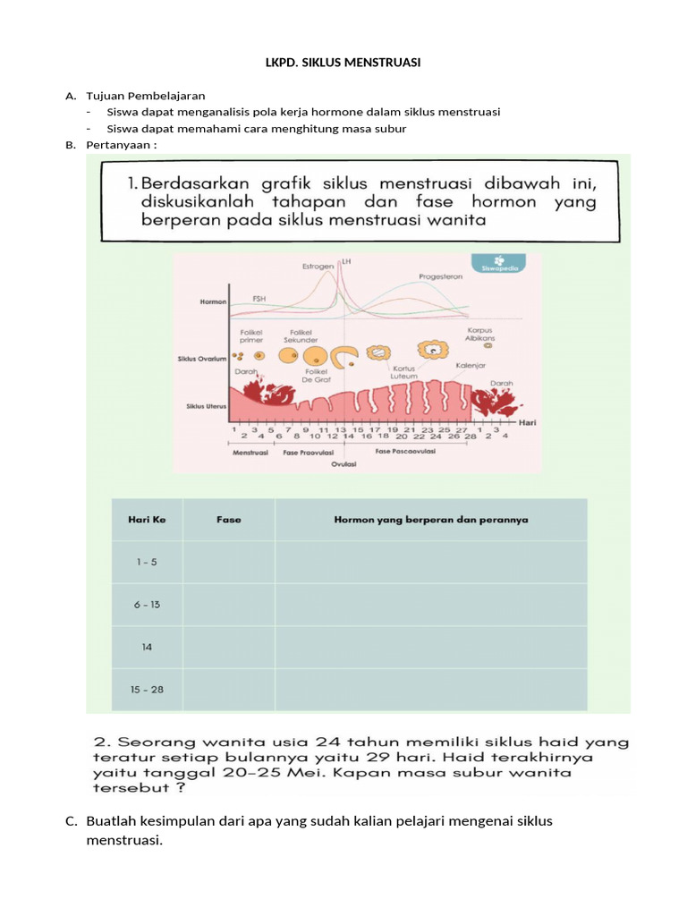 LKPD Siklus Menstruasi | PDF