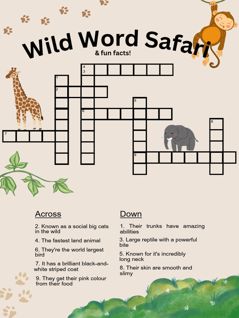 Wild Word Safari Crosswords | PDF