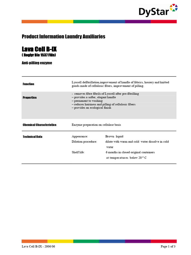 LavaCellB IX Eng | PDF | Fibers | Textiles
