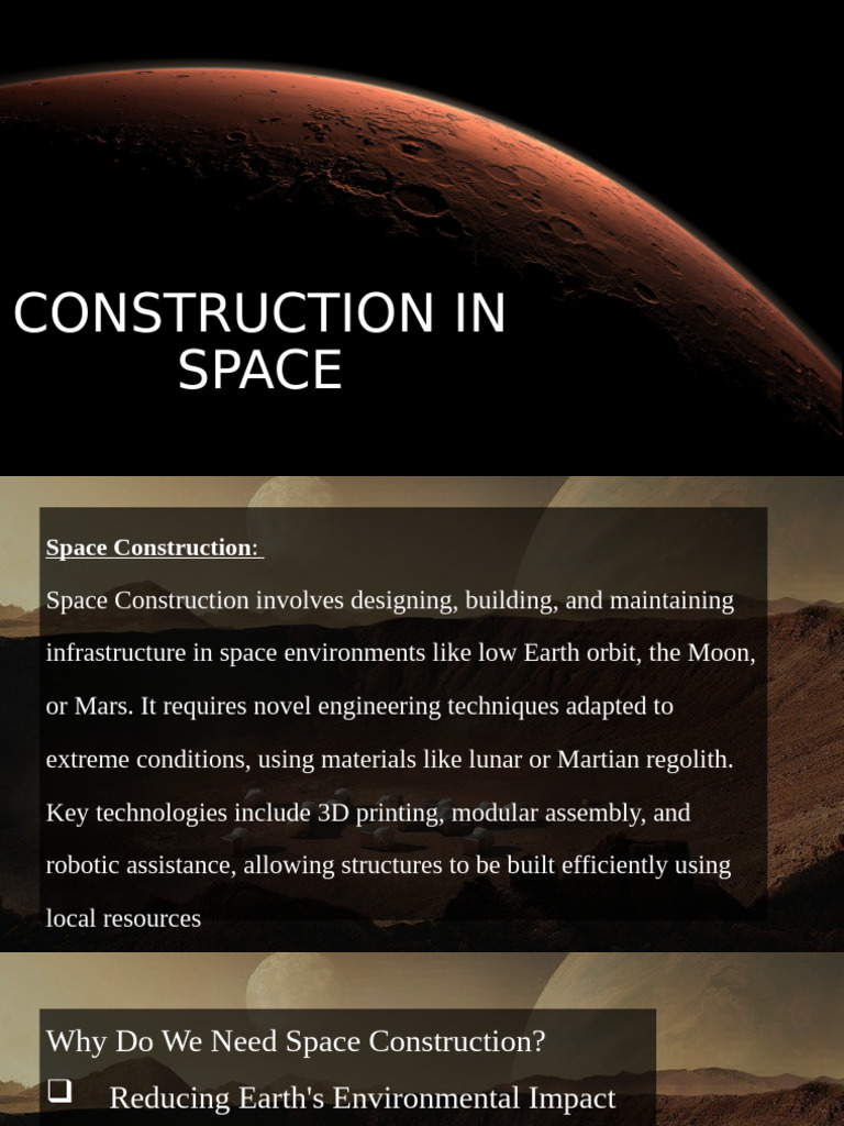 Space Construction Techniques and Challenges | PDF | Mars | Outer Space