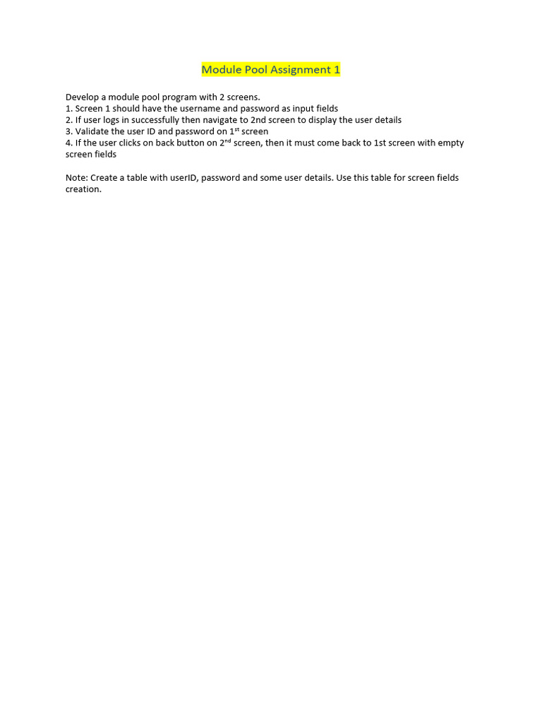 Module Pool Assignment 1 | PDF
