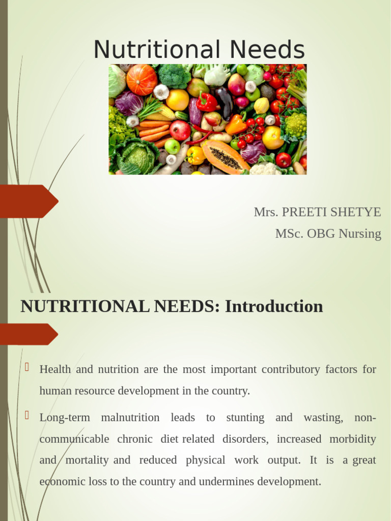 Nutritional Needs and Dietary Guidelines | PDF | Diet (Nutrition ...