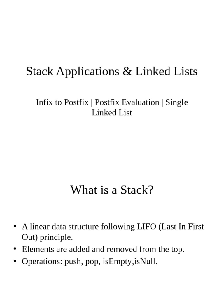 Stack and LinkedList | PDF | Software Engineering | Algorithms