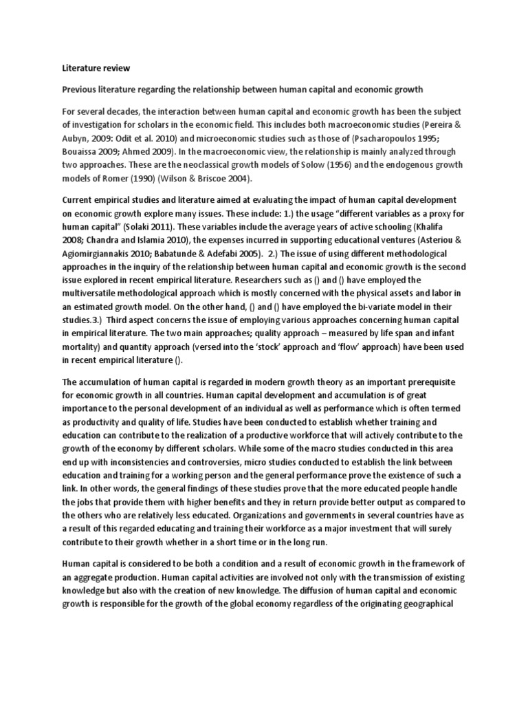 Human Capital and Economic Growth. | PDF | Human Capital | Economic Growth