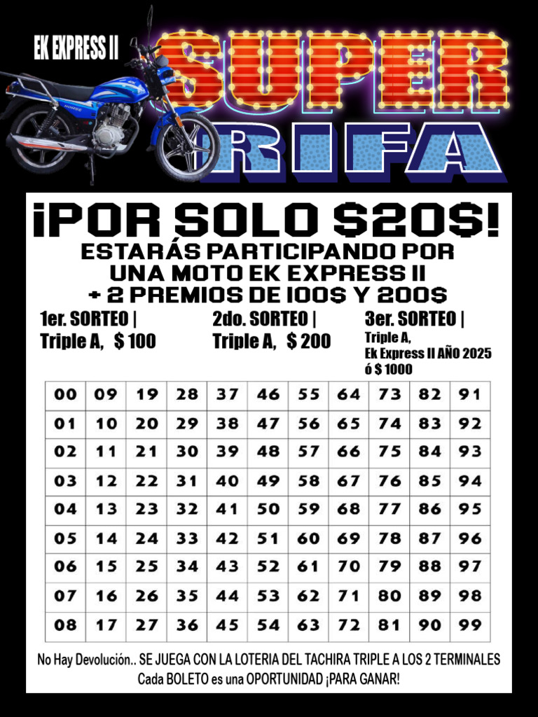 Diseño Formato de Rifa 00 Al 99 | PDF