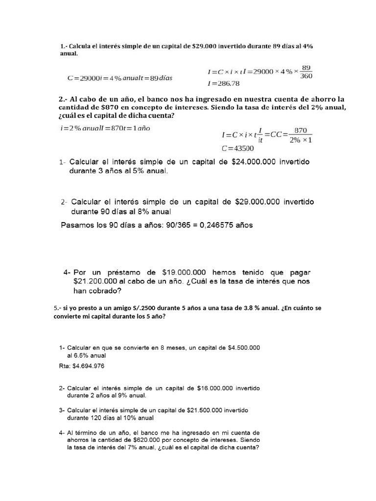 Interes Simple 2 | PDF