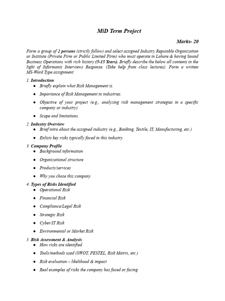 MiD Project Risk Management | PDF | Risk | Risk Management